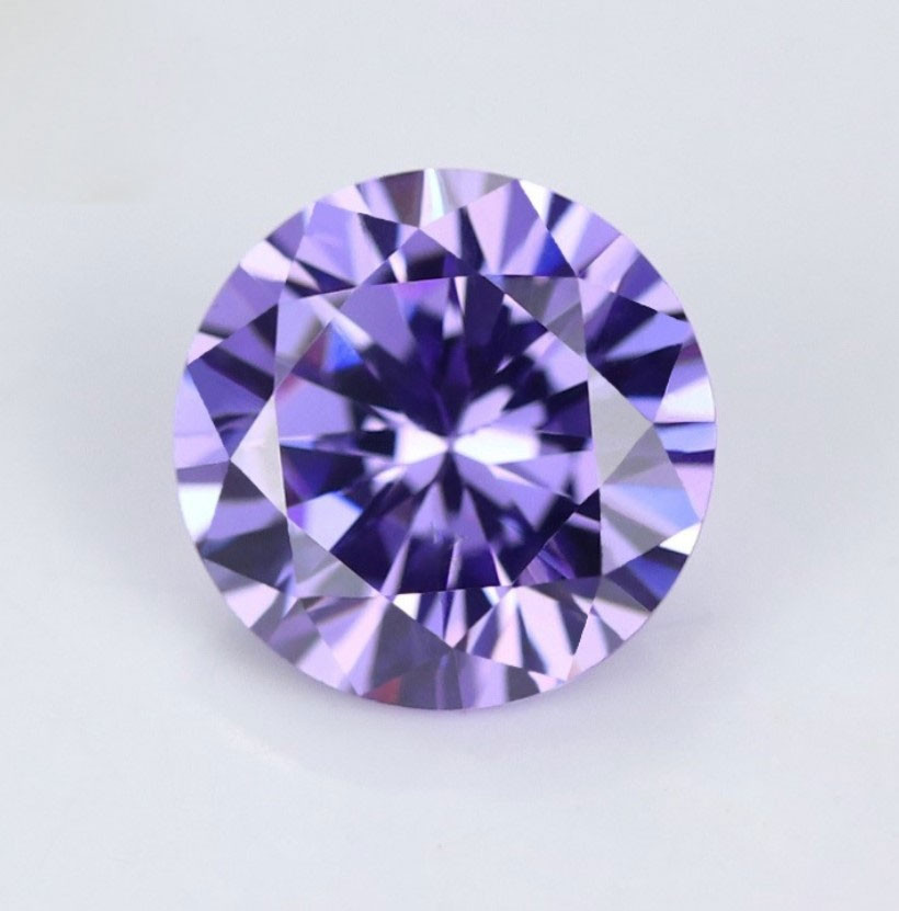 SayaBling Light Purple Round Cut 5A Lab-Created Gemstone - SayaBling
